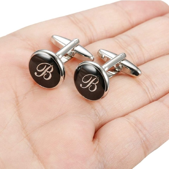 Unbranded | Accessories | Mens Alphabet Letter B Initial Cuff Links Black | Poshmark
